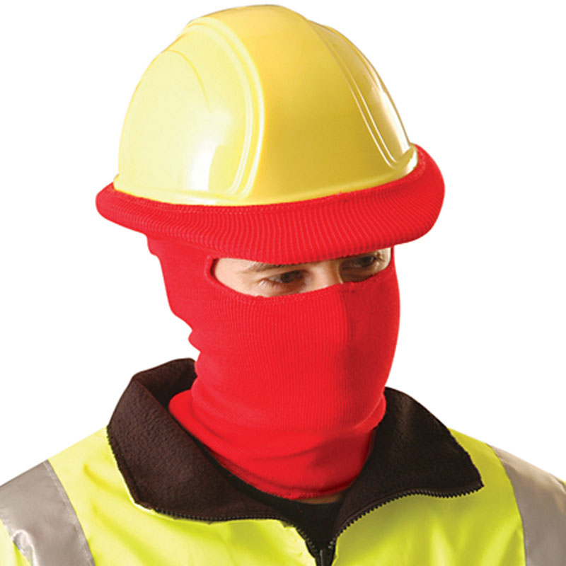 Winter Liner, Fits Over Hard Hat, Red - estore